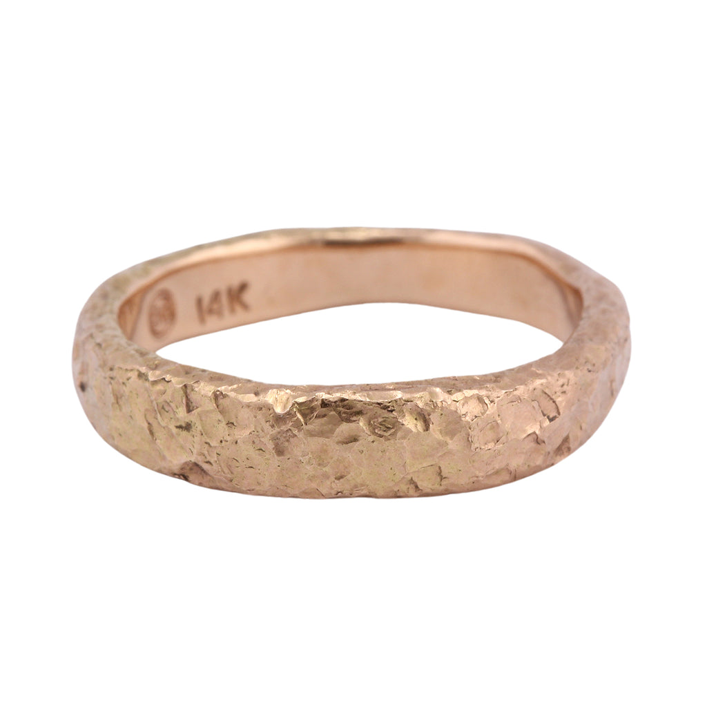 18k Rose Gold Narrow Lava Band – Love & Luxe